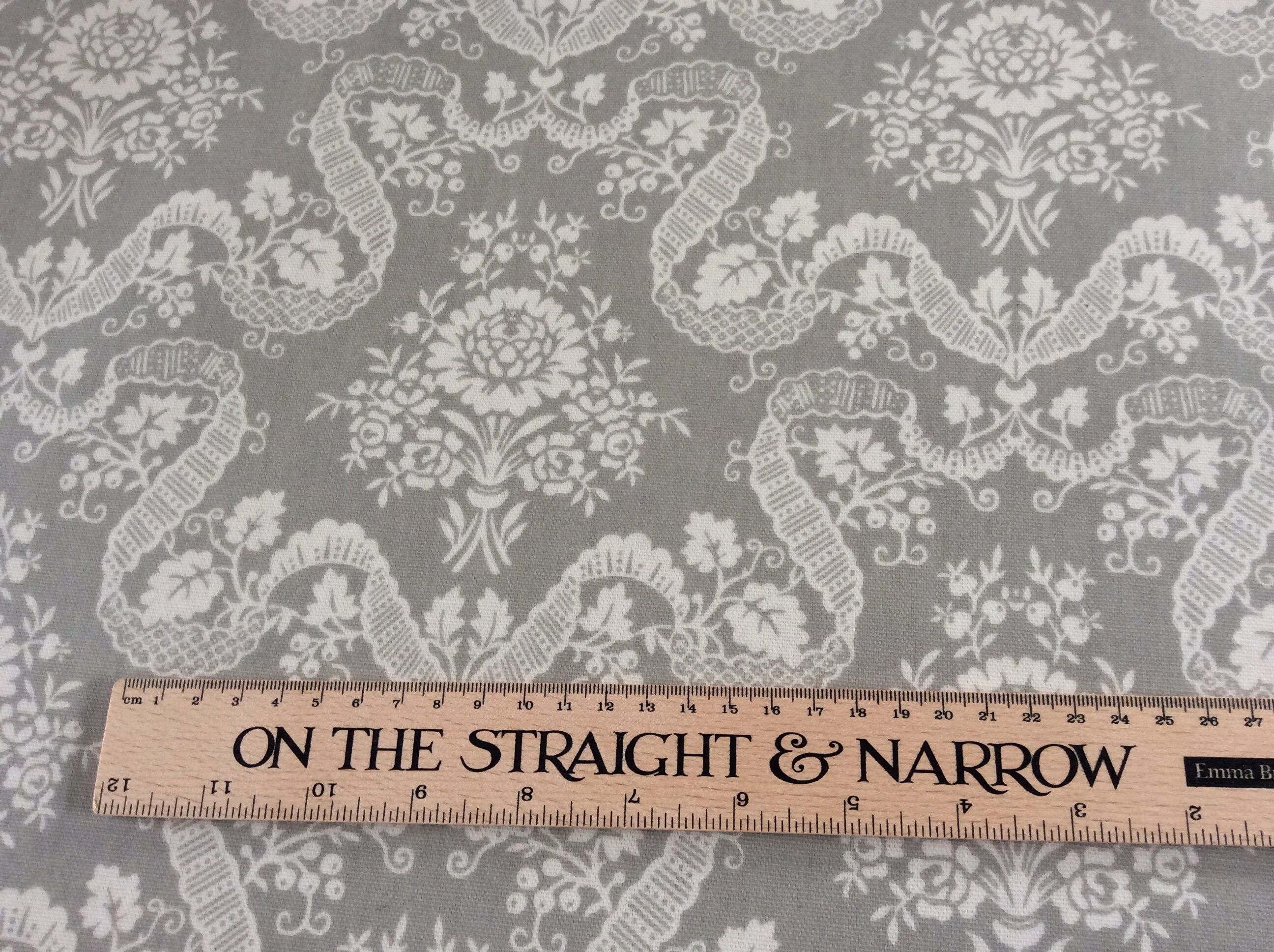 Oilcloth Fabric, Exclusive Charlotte Design, Soft Grey Colourway ...