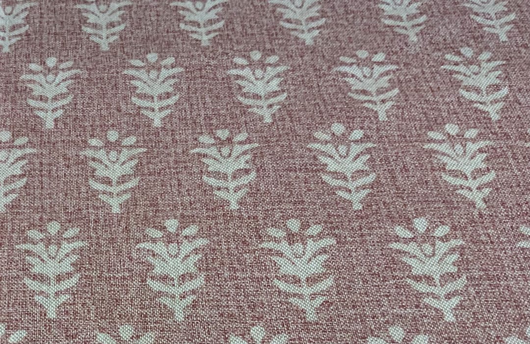 Oilcloth Fabric, PVC Coated, Jaipur, Block Print in Palace Pink ...