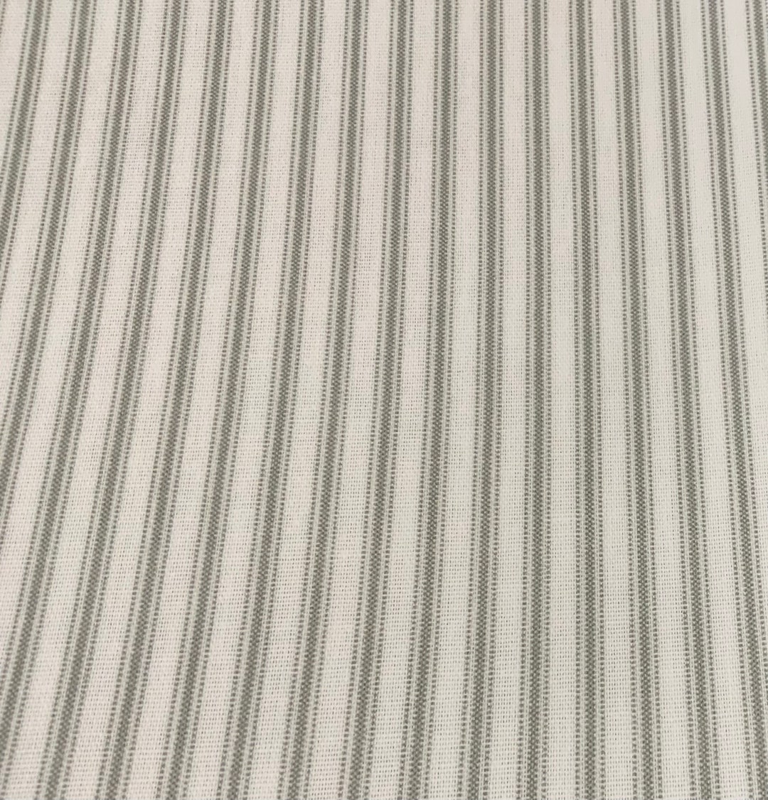 Oilcloth Fabric, PVC Coated, Vintage French Ticking Stripe, Dove Grey ...