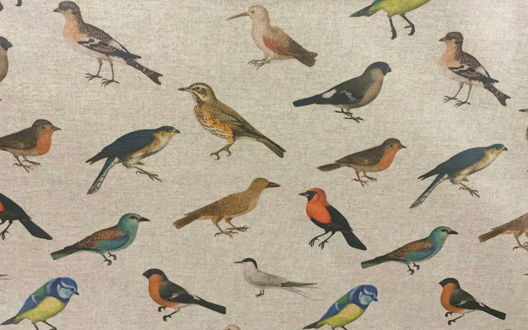 Oilcloth Fabric, PVC Coated, Exclusive Morris Designs, Birdwatcher ...