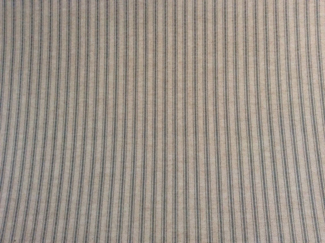 Oilcloth Fabric, PVC Coated, Vintage French Ticking Stripe Linen ...