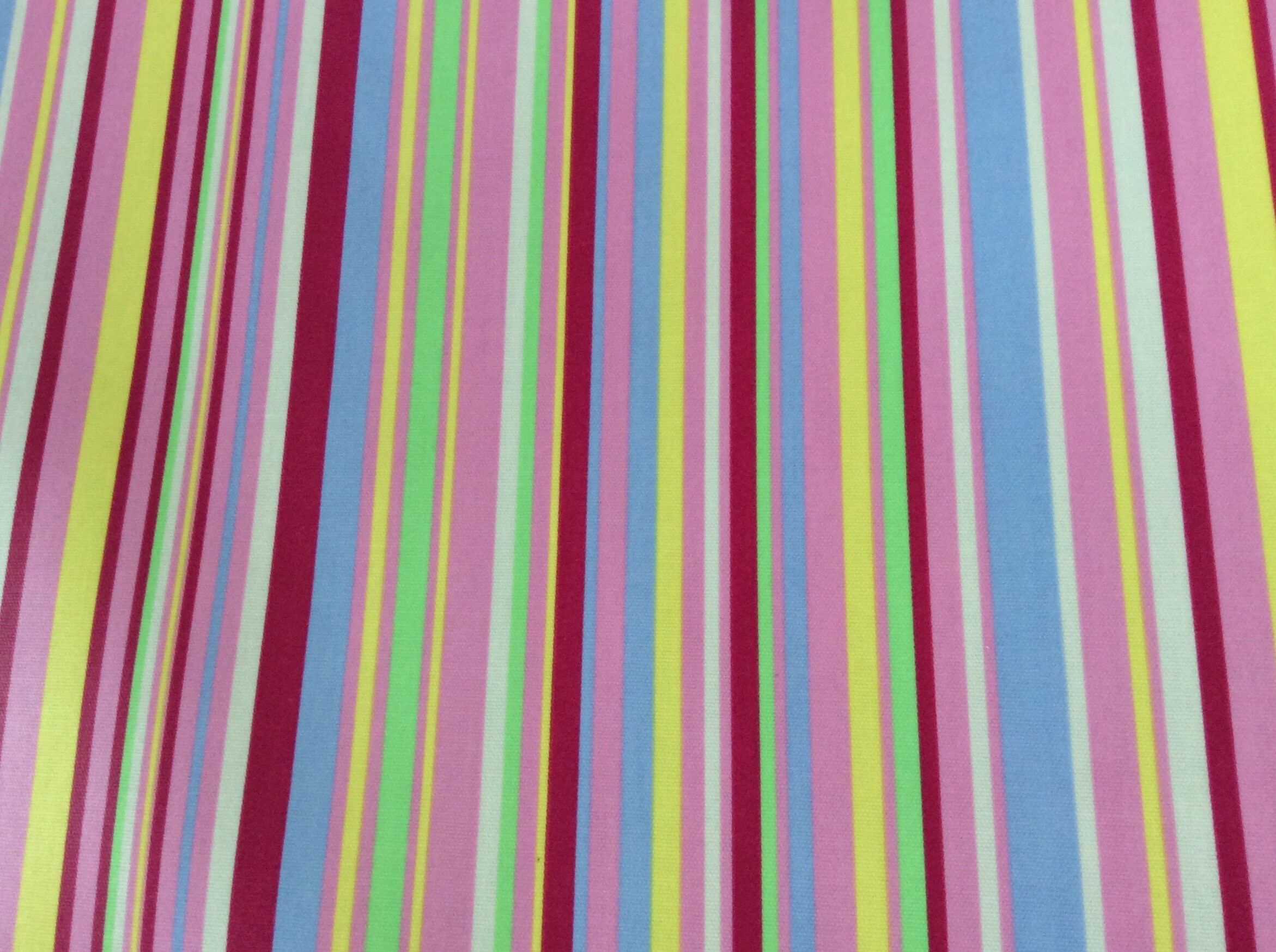 Oilcloth Fabric, PVC Coated, Deckchair Stripes, Pastel stripe, Per Meter