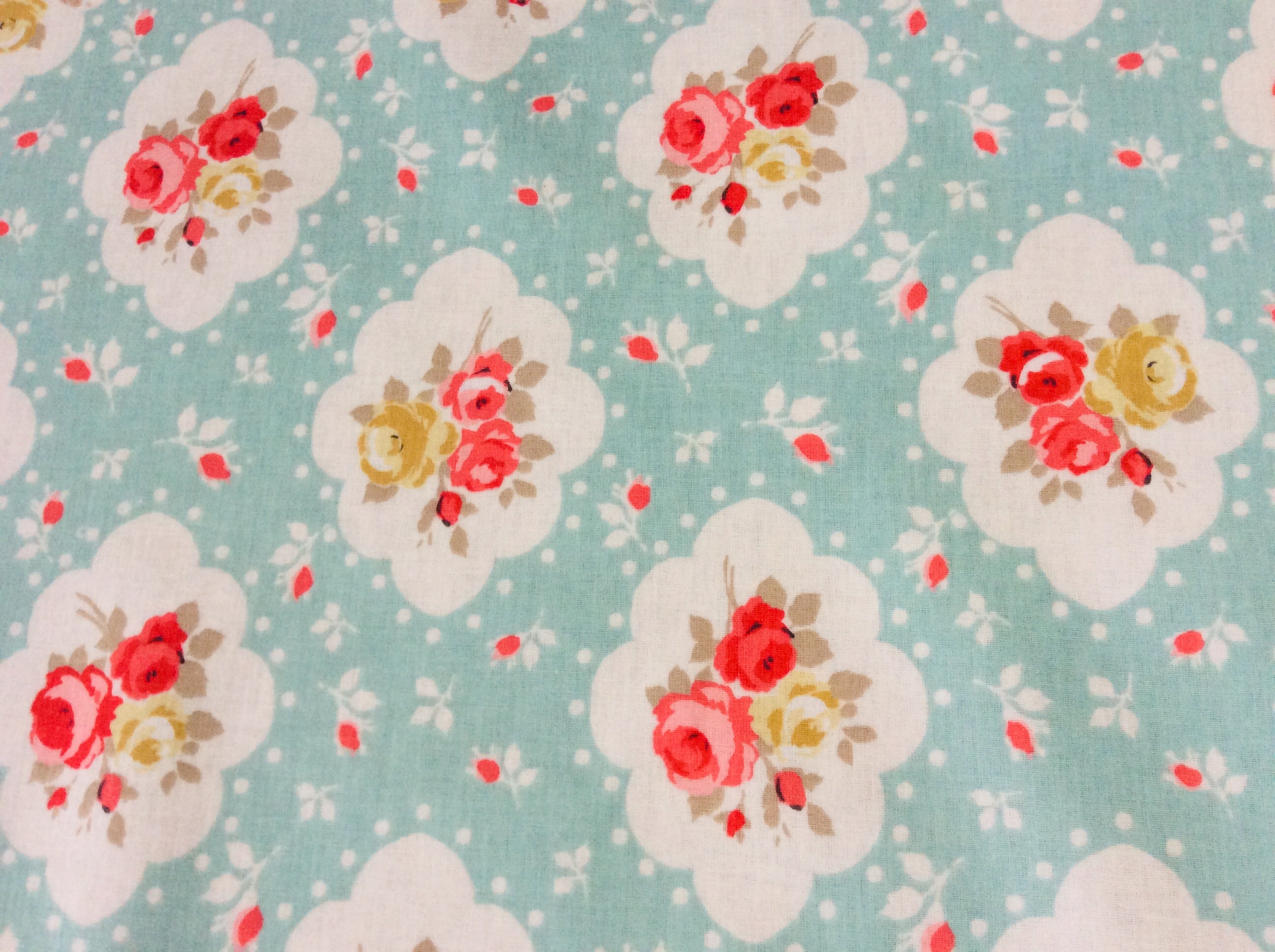 Oilcloth, PVC coated fabric, Clarke & Clarke Felicity Floral Design ...