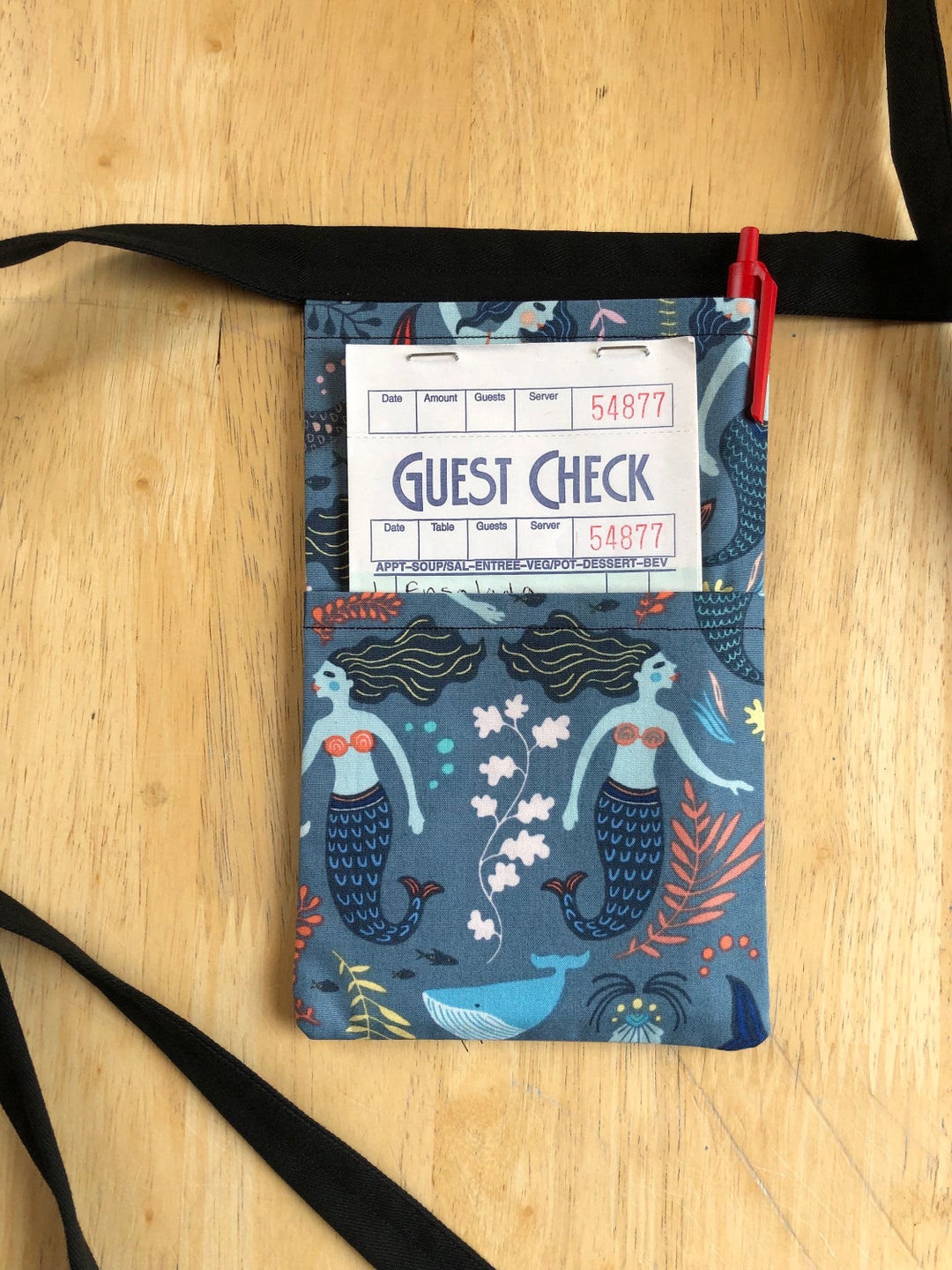 Mermaid MINI Server Apron Pouch Sea Blue Sirens 3 Pocket Little Cafe ...