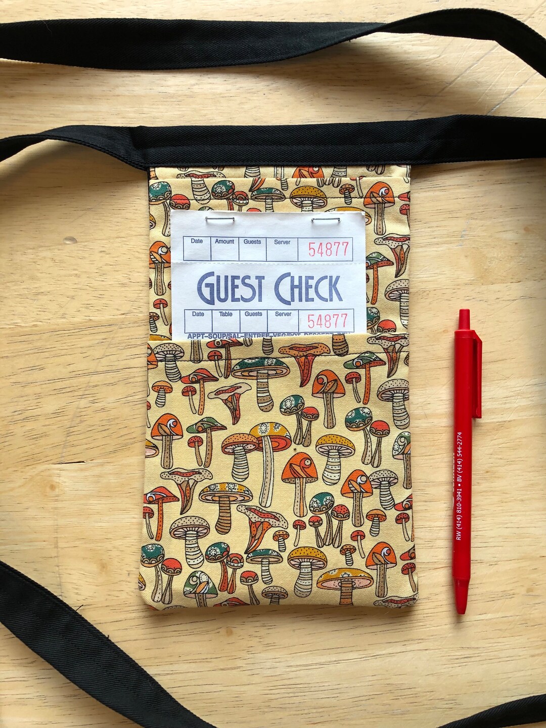 MINI Server Apron Pouch - Retro Psychadelic Shroom - 3 Pocket Little ...