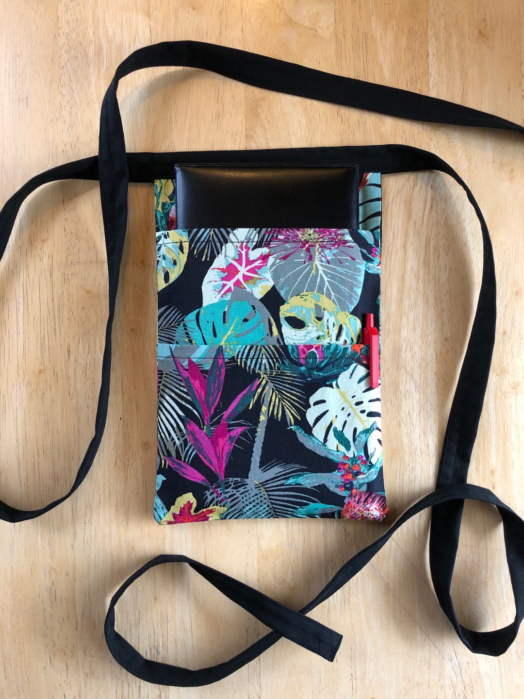 Server Apron Side Pouch With 3 Pockets - Tropical Plants Hawaii Vibes ...
