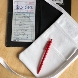 White Server Apron Hip Pouch Waitstaff Waitress Waiter Bartender ...