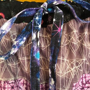Batik Space Galaxy Patchwork Skirt W/ Elastic Waist, Large Pockets ...