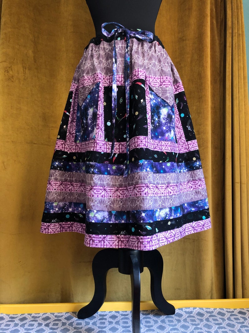 Batik Space Galaxy Patchwork Skirt W/ Elastic Waist Large - Etsy