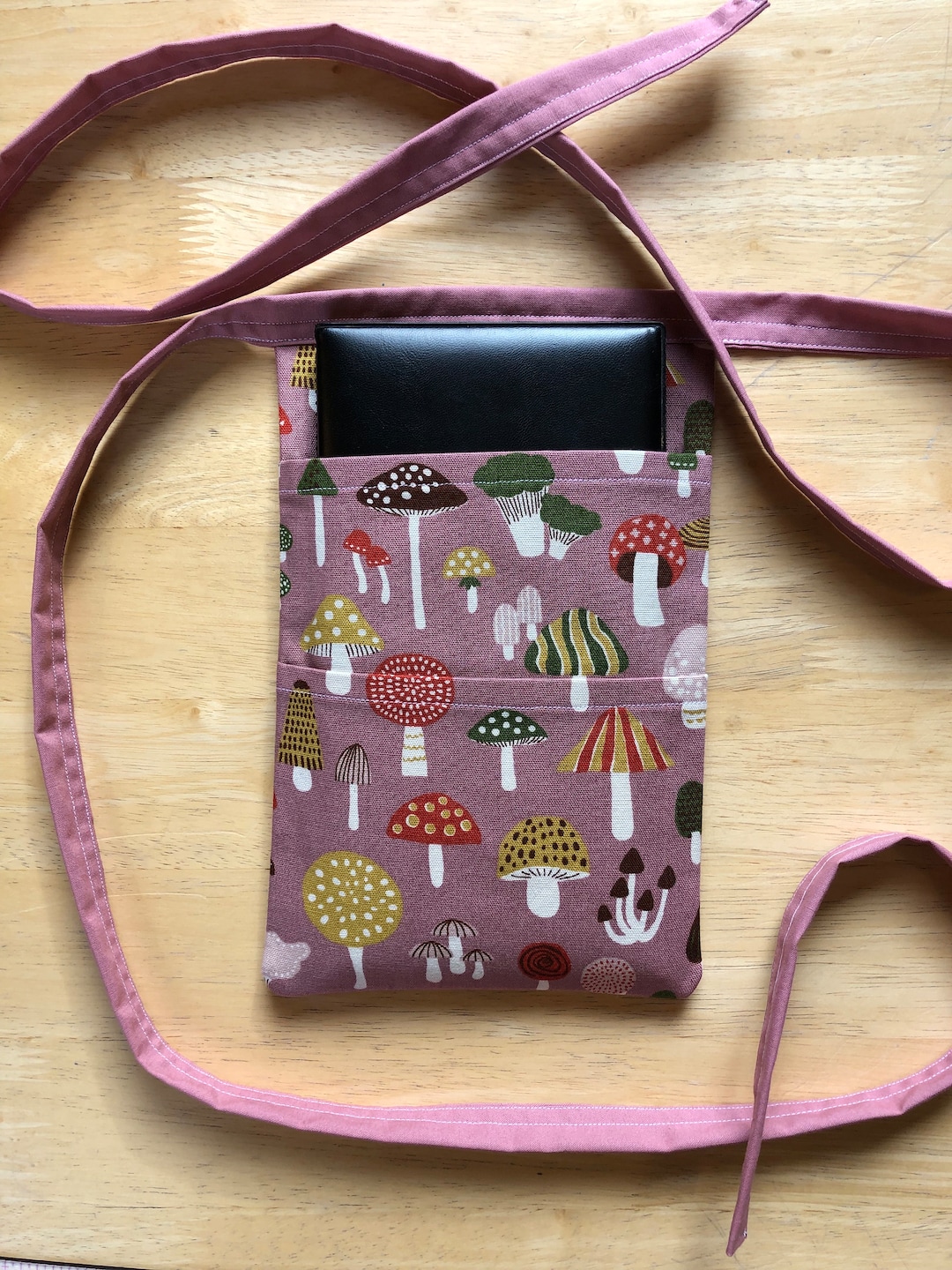 Shroom Server Apron Pouch W/ 3 Pockets - Dusty Rose Pink - Fanny Pack ...