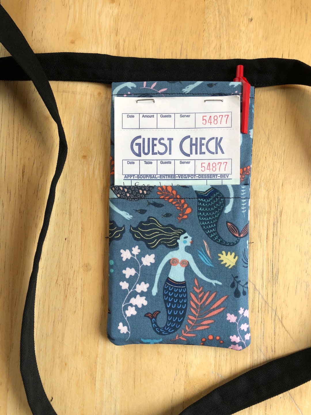 Mermaid MINI Server Apron Pouch Sea Blue Sirens 3 Pocket Little Cafe ...