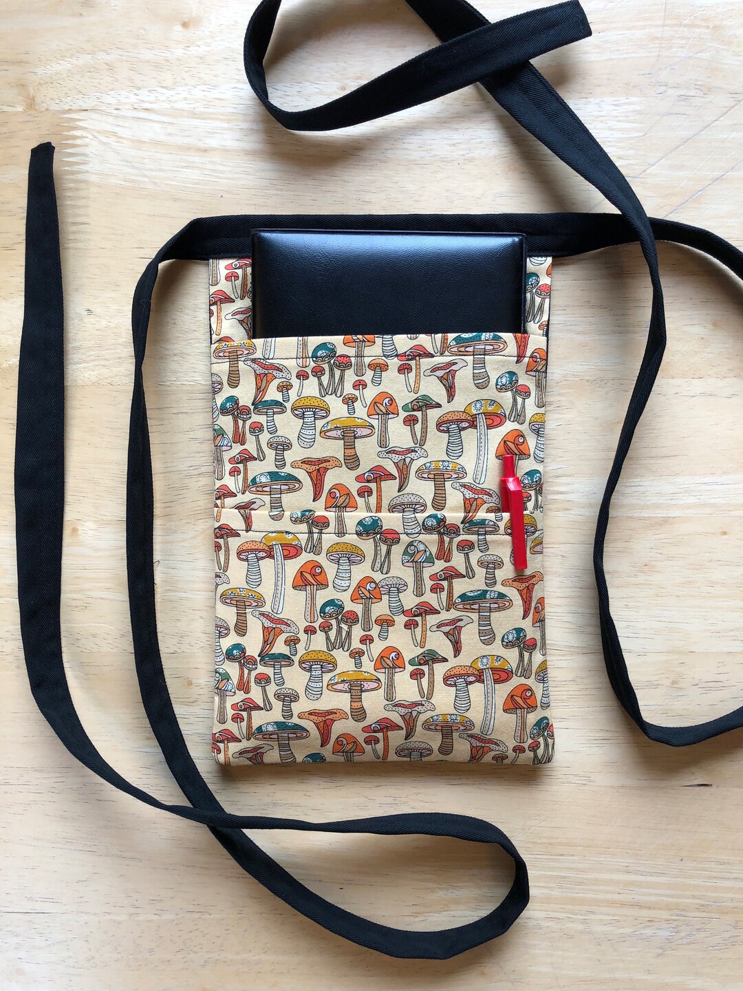 Server Apron Pouch W/ 3 Pockets Retro Psychadelic Shrooms Gold Fanny ...