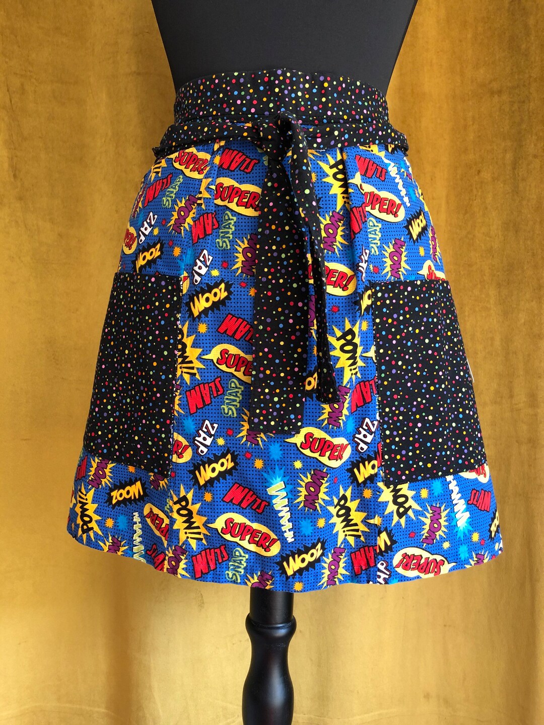 4 Pocket Waist Kitchen Apron Superhero Comic Book Server Apron ...