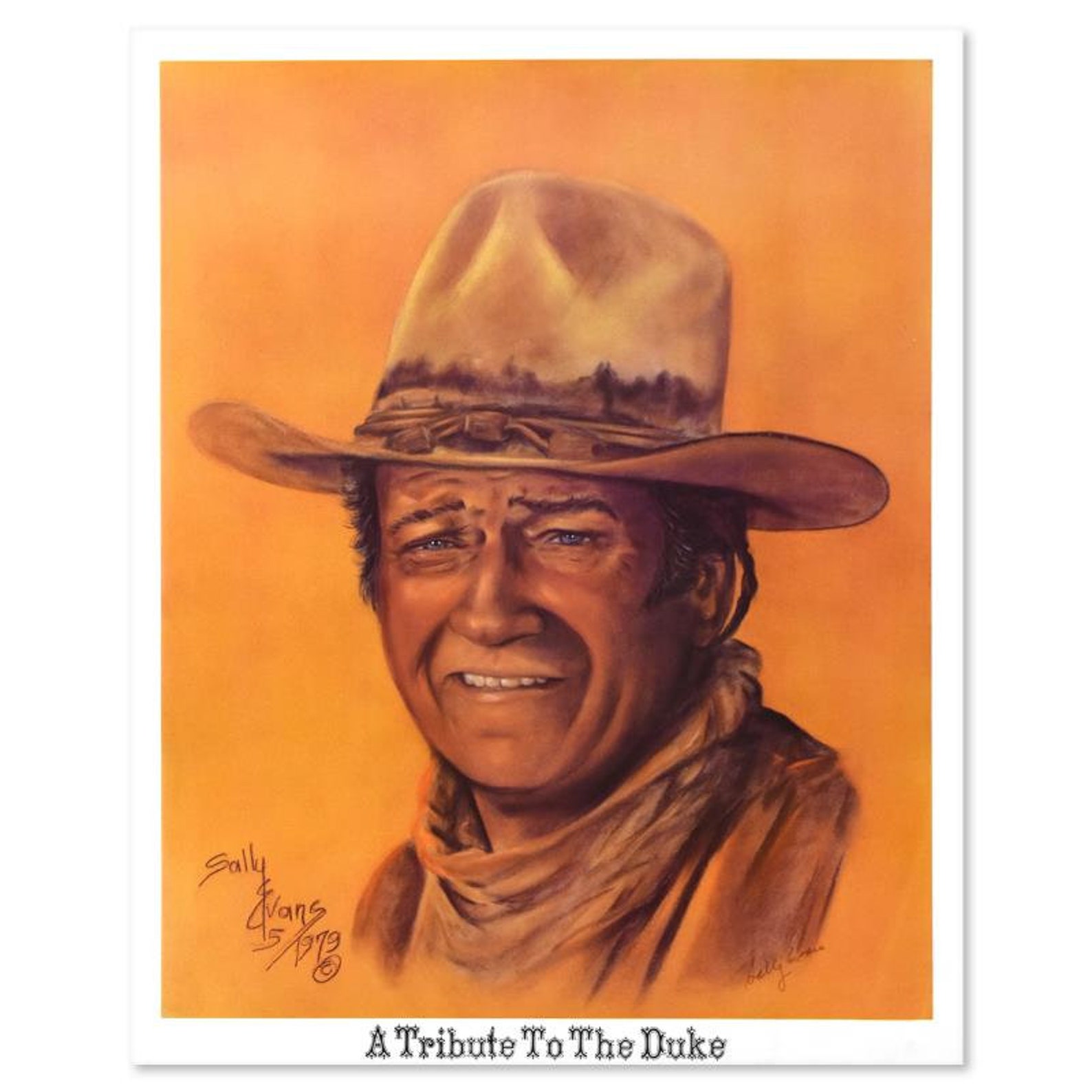 Sally Evans "a Tribute to the Duke" Vintage Lithograph - Hand Signed ...