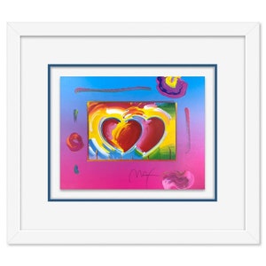Peter Max, "two Hearts on Blends" Framed Limited Edition Lithograph ...