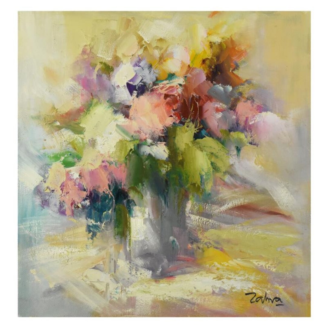 Zahra, Original Oil Painting on Canvas (30" X 30"), Hand Signed With ...