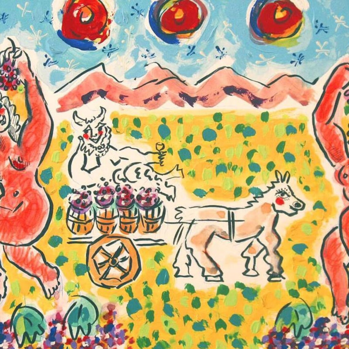 Wayne Ensrud "vendange" Mixed Media Original Artwork; Hand Signed; COA ...