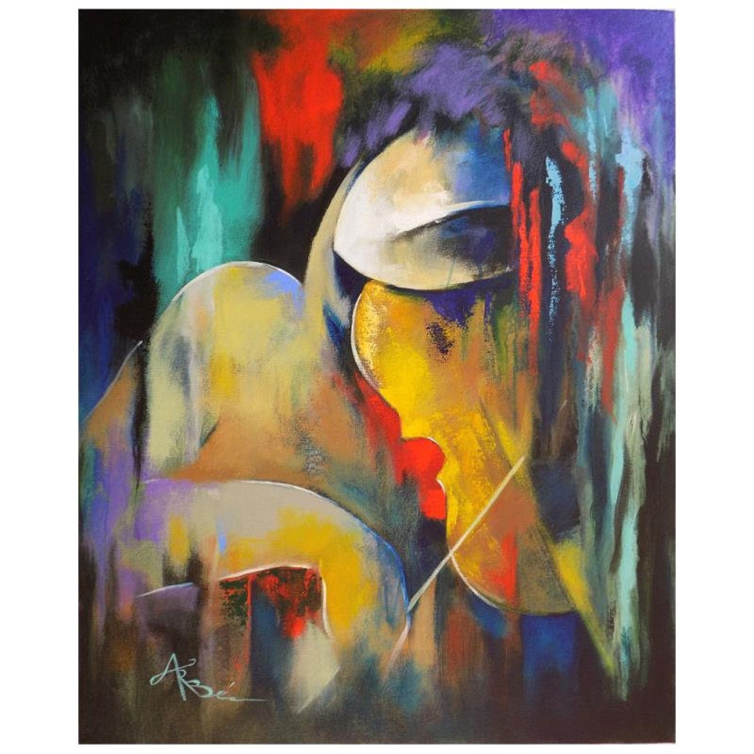 Arbe, "virtuoso" Hand Signed Original Painting on Canvas With Letter of ...