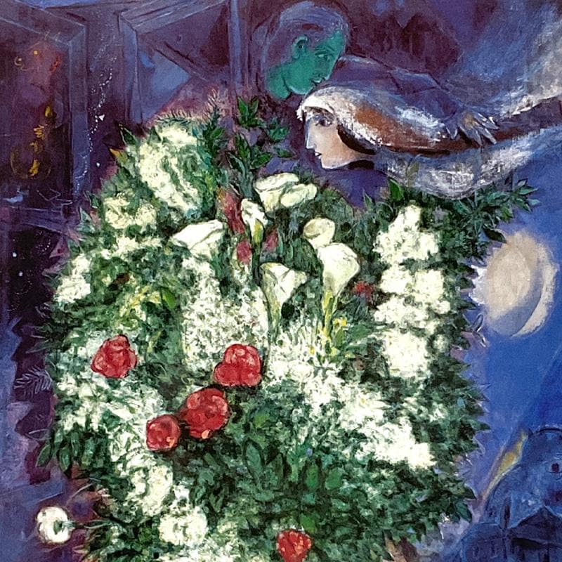 Marc Chagall (1887-1985), "bouquet With Flying Lover" Framed Offset ...