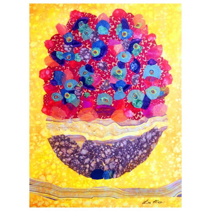Lisa Mee Original Painting: Agate Stone Vase Bouquet on Canvas - Etsy
