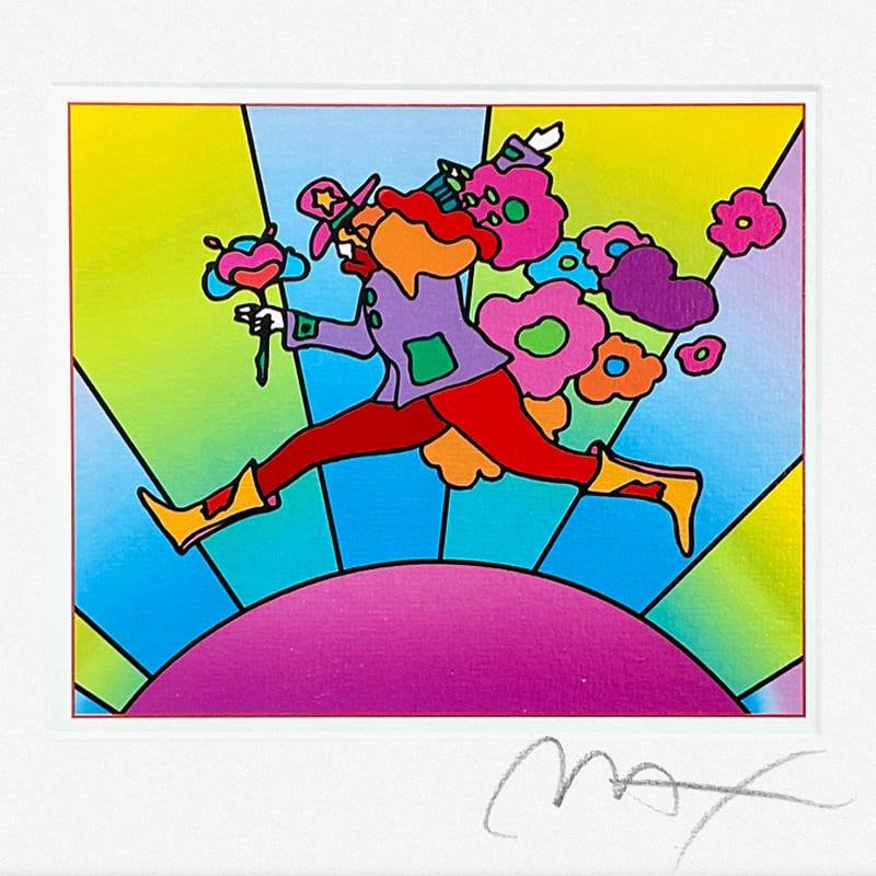 Peter Max, "flower Jumper Over Sunrise on Blends I" Framed Limited ...