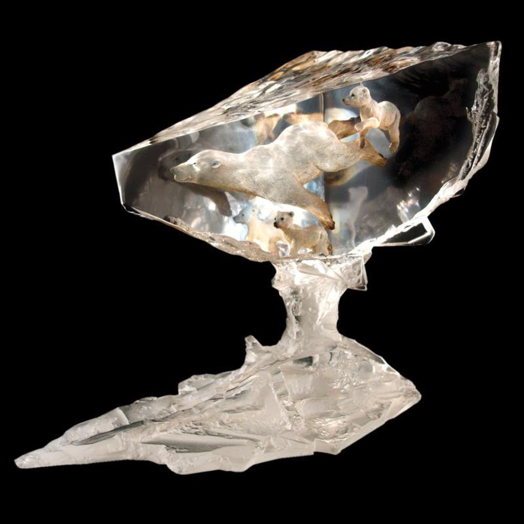 John Cuevas, "polar Sea" Limited Edition Mixed Media Lucite Sculpture ...