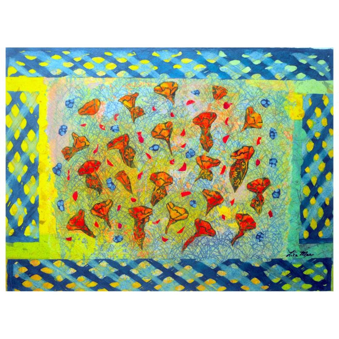 Lisa Mee, "amber Harmony" Hand Signed Original Painting on Canvas With ...