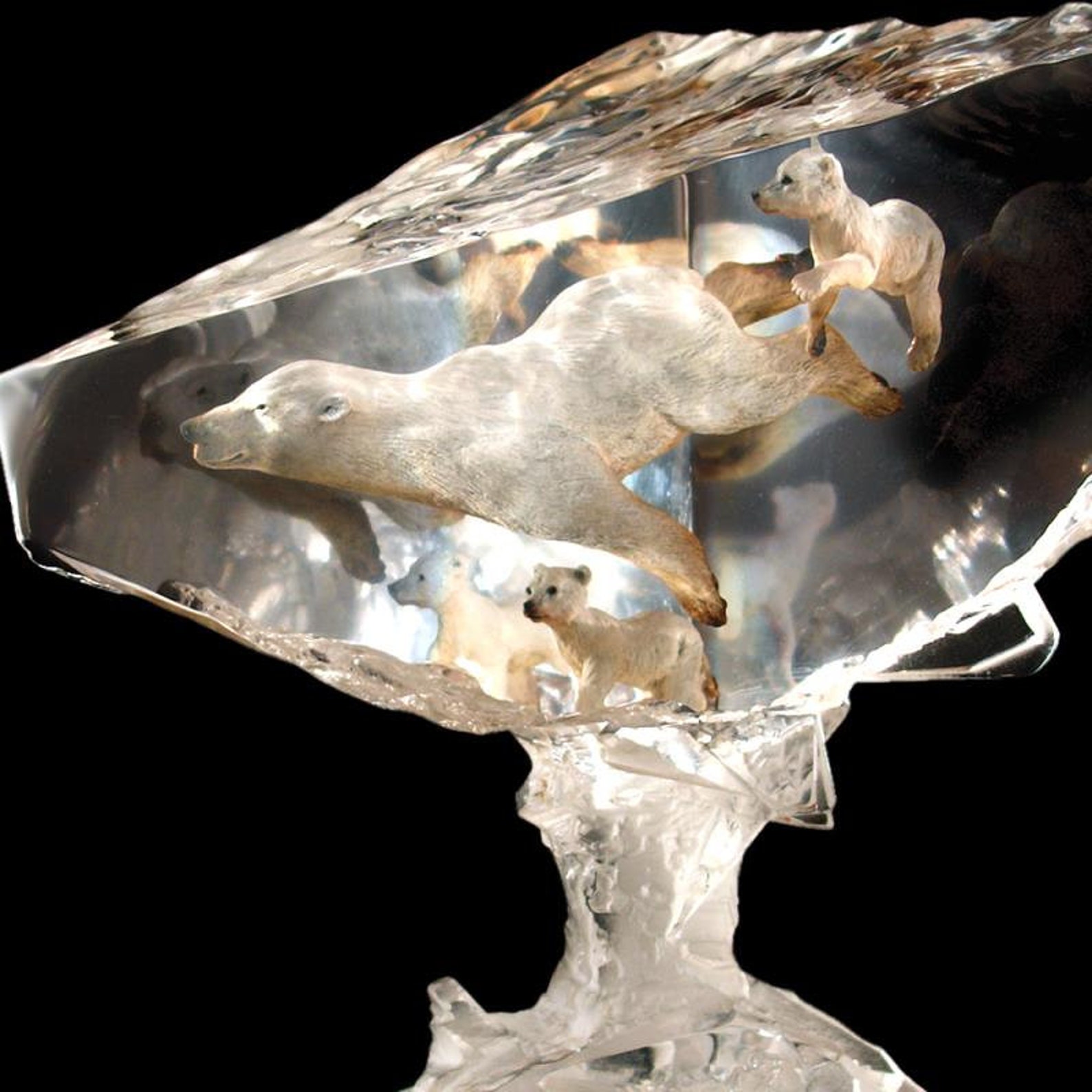 John Cuevas, "polar Sea" Limited Edition Mixed Media Lucite Sculpture ...