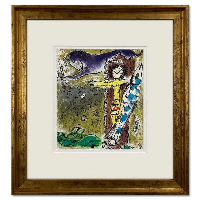 Marc Chagall (1887-1985), "christ in the Clock" Framed Lithograph With ...