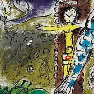 Marc Chagall (1887-1985), "christ in the Clock" Framed Lithograph With ...