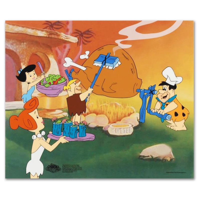 Limited Edition Sericel "flintstones Barbecue" From the Popular ...