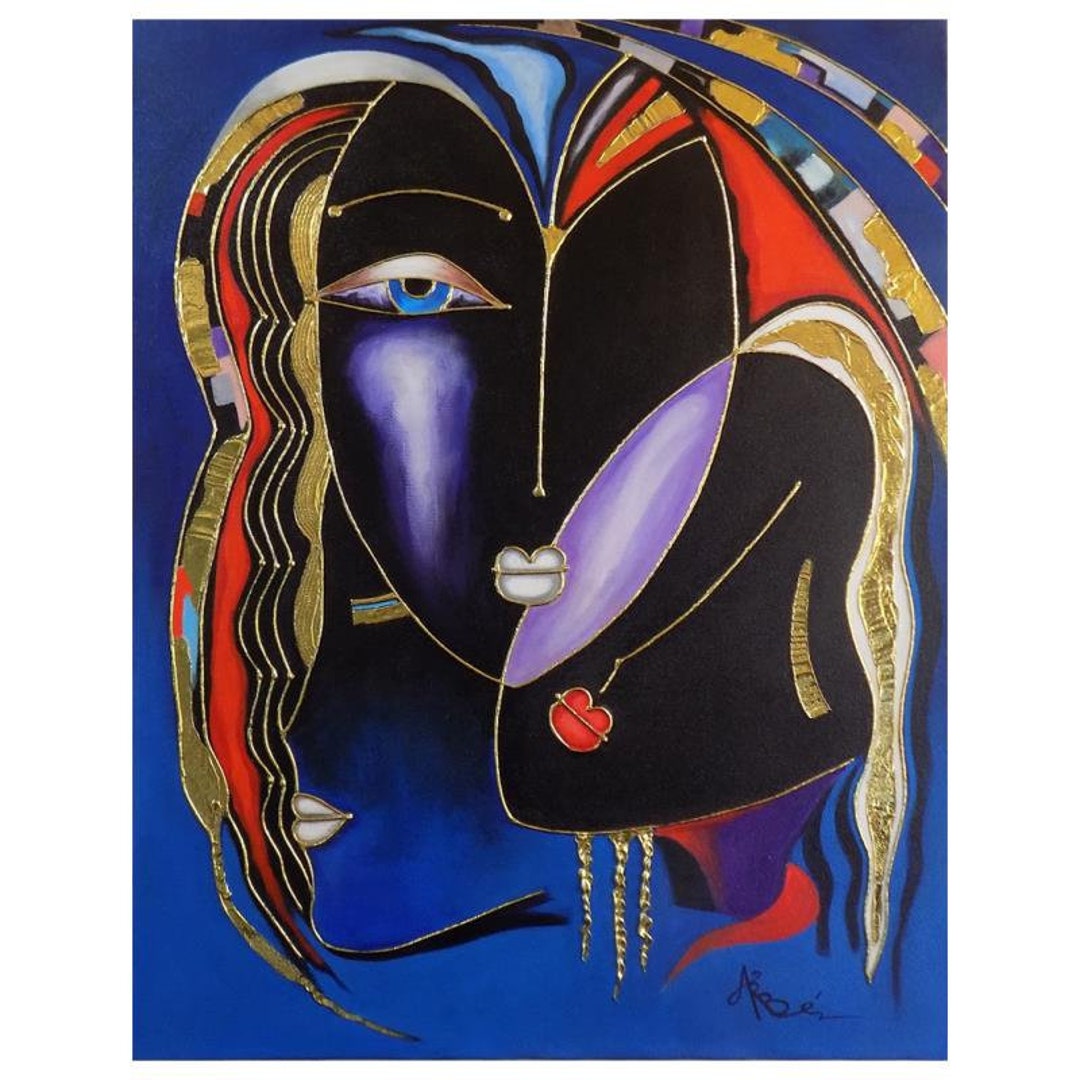 Arbe, "three Spirits" Hand Signed Original Painting on Canvas With ...