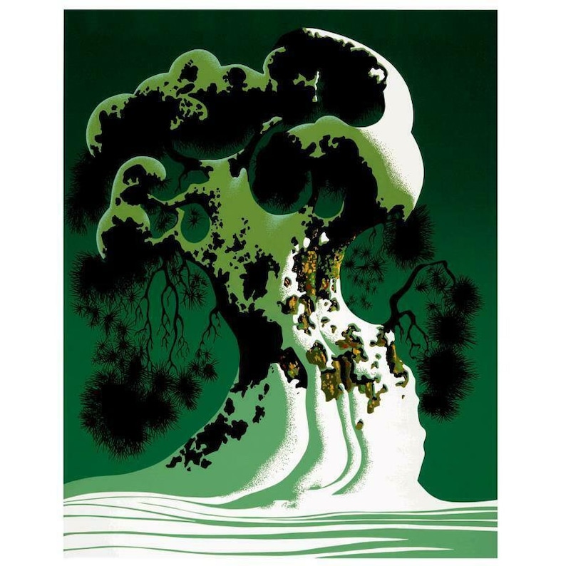 Eyvind Earle (1916-2000), "snow Covered Bonsai" Limited Edition ...
