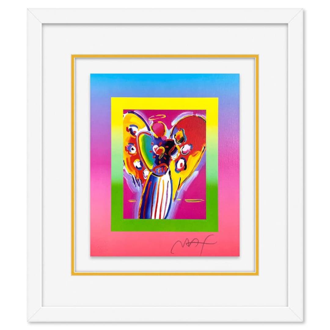 Peter Max, "angel With Heart on Blends" Framed Limited Edition ...