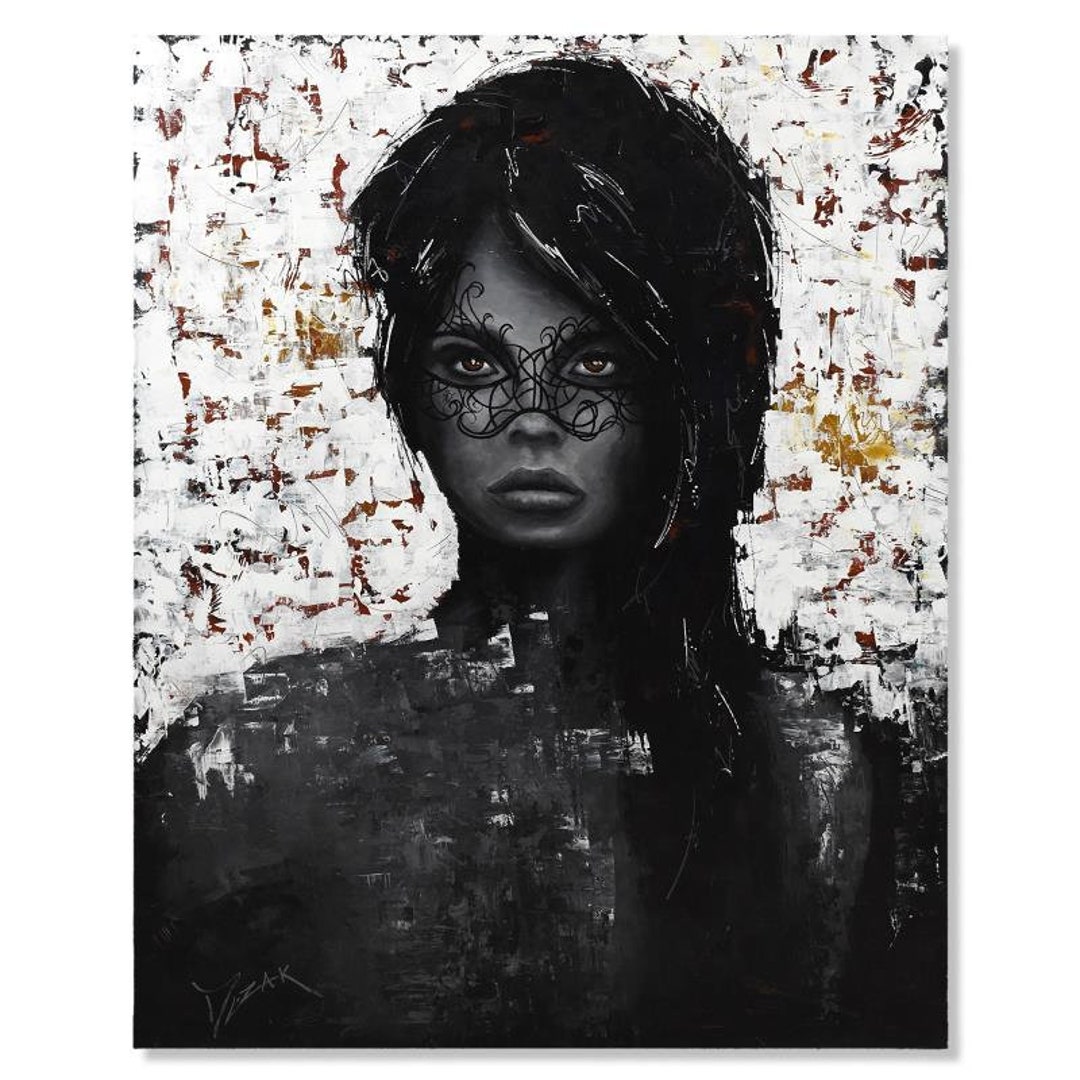 Trevor Mezak, "zainna" Original Acrylic Painting on Canvas, Hand Signed ...