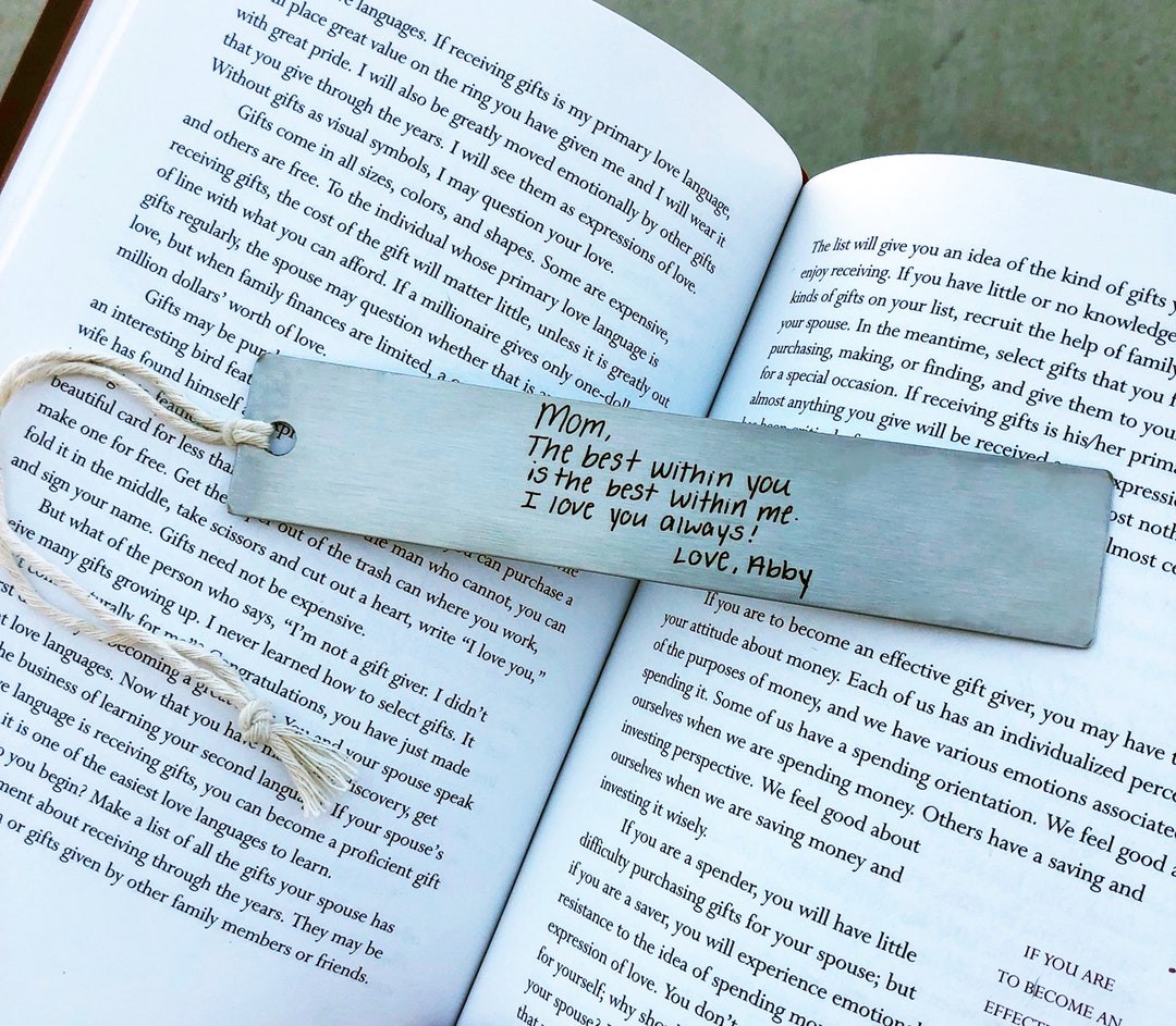 Bookmark Personalized Handwriting or Font, Handwriting Engraved, Custom ...