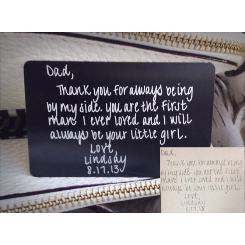 Your Handwriting Handwritten Wallet Insert Card Bride Gift - Etsy