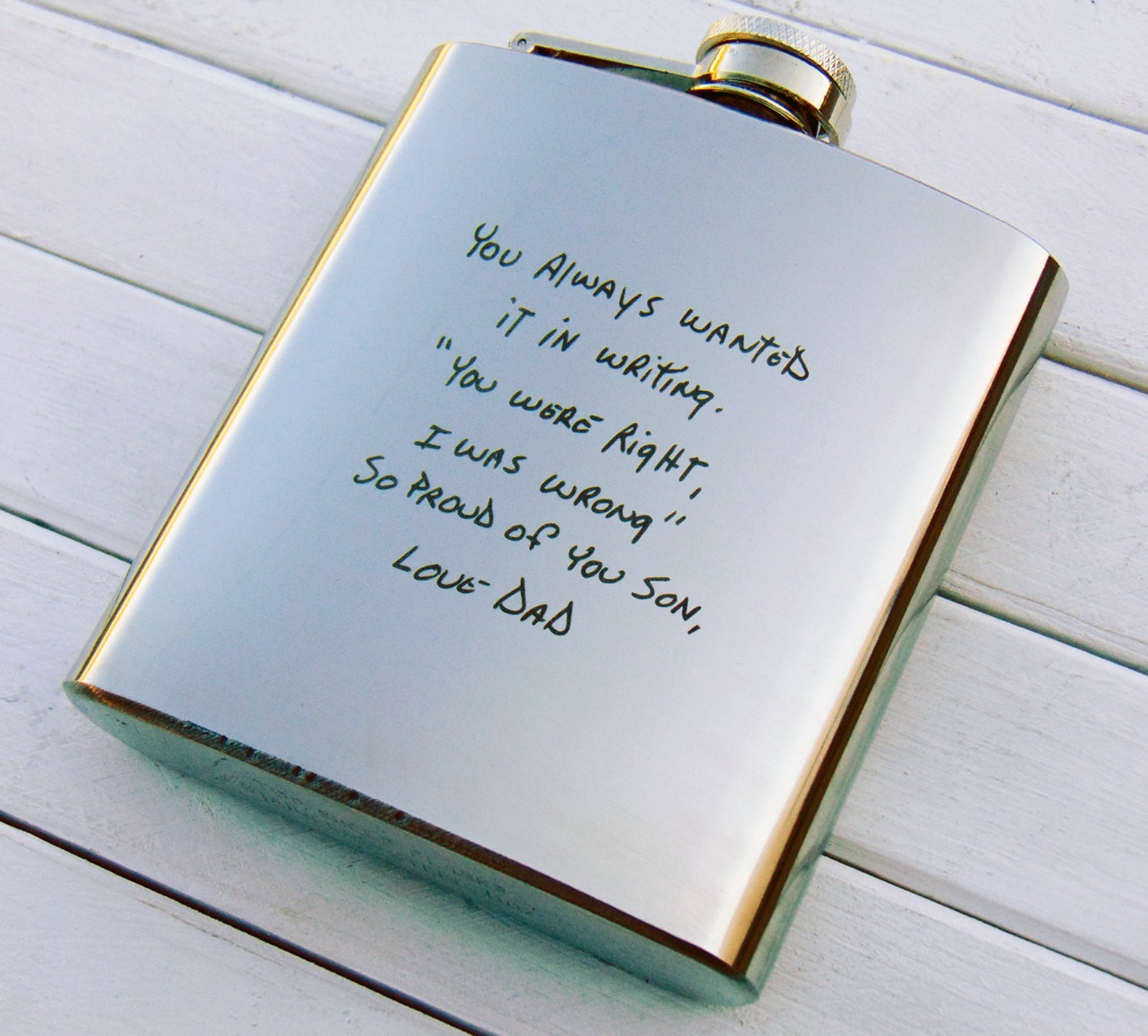 Engraved Handwriting or Font Choice Flask Groomsman Bridesmaid - Etsy