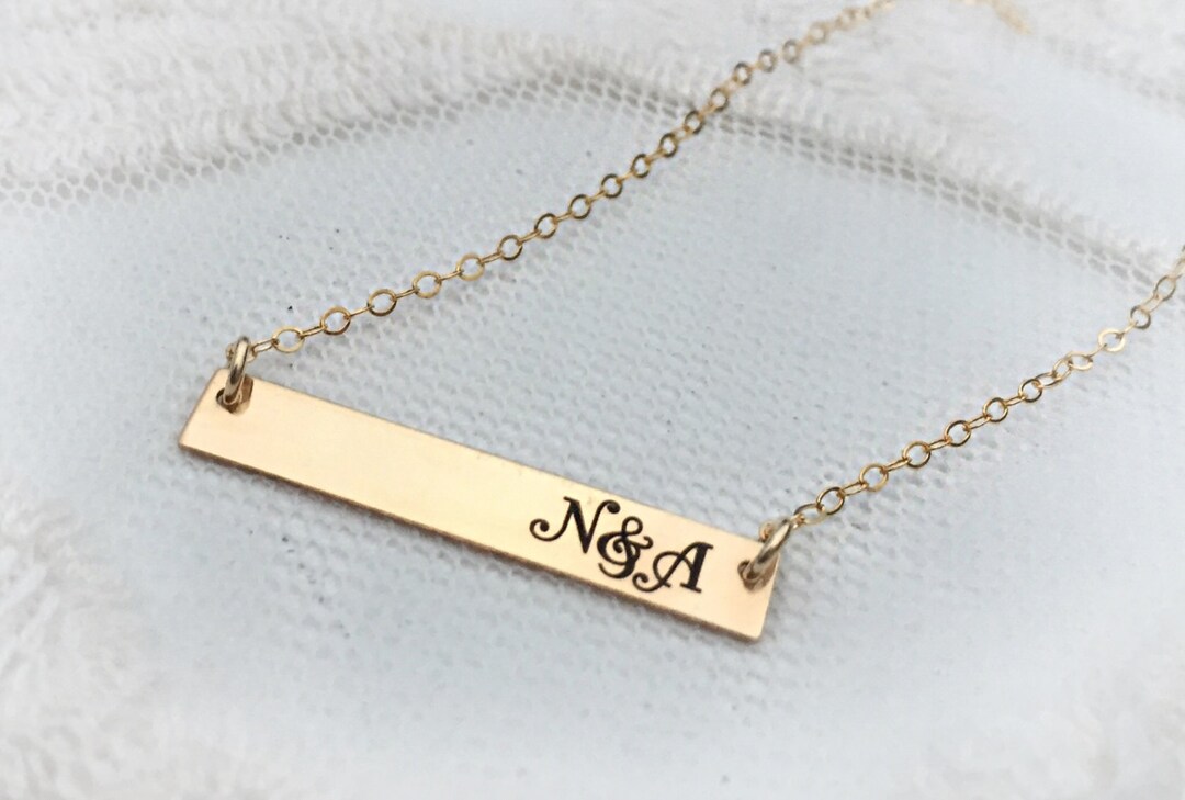 Personalized Engraved Necklace Custom Text Name Necklace Initial ...