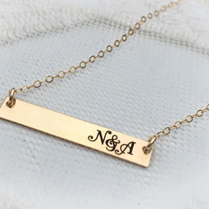 Personalized Engraved Necklace Custom Text Name Necklace Initial ...