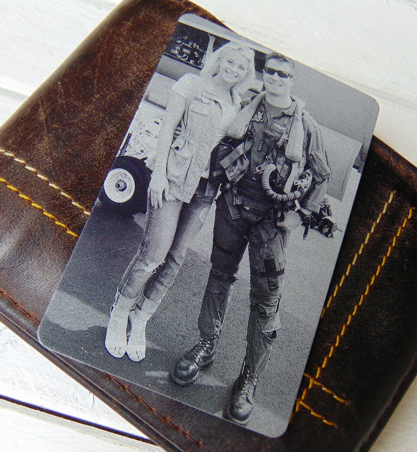 Military Deployment Gift Photo Wallet Card for Dad Mom Personalized ...