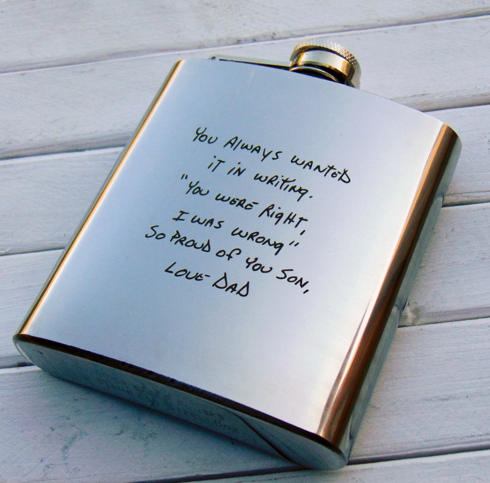 Engraved Handwriting or Font Choice Flask Groomsman Bridesmaid - Etsy