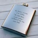 Engraved Handwriting or Font Choice Flask Groomsman Bridesmaid Gift for ...