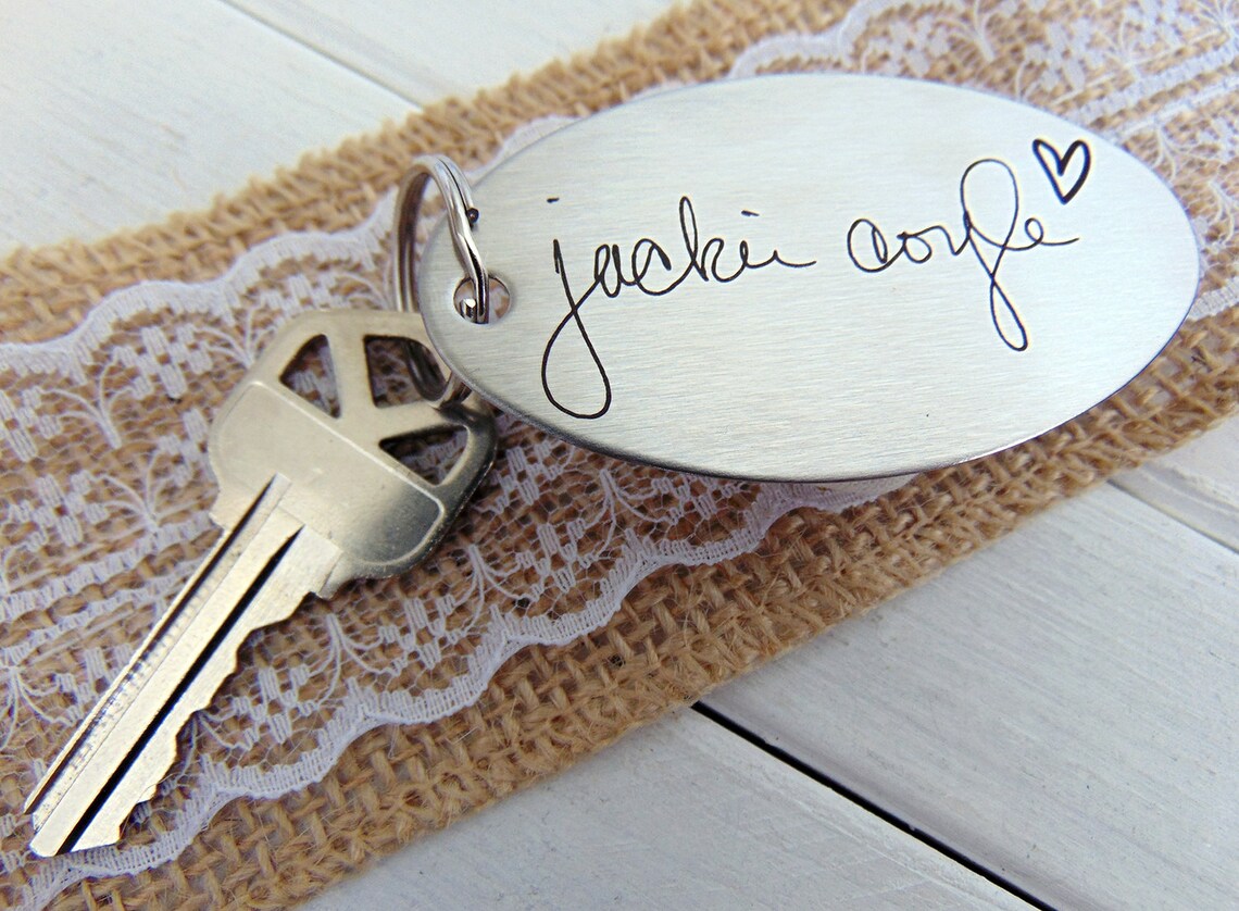 Handwritten Signature Keychain Memorial Momento Handwriting From Letter ...