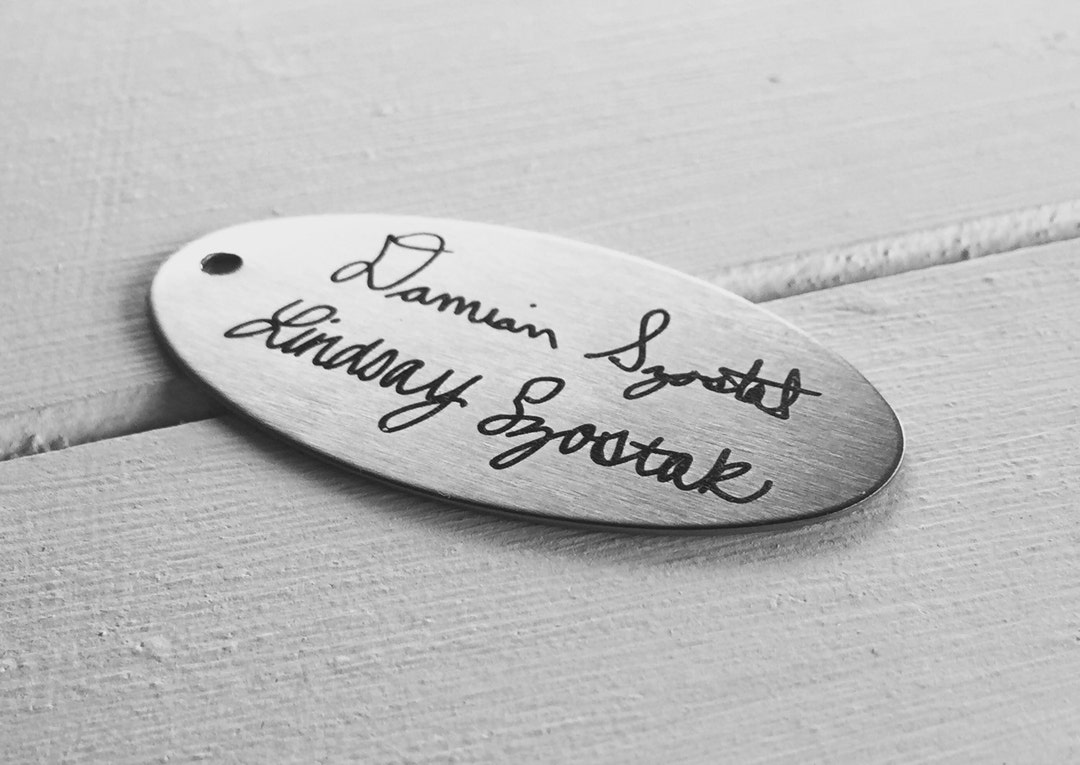Handwritten Signature Keychain Memorial Momento Handwriting From Letter ...