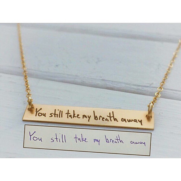 Handwritten Necklace Etsy