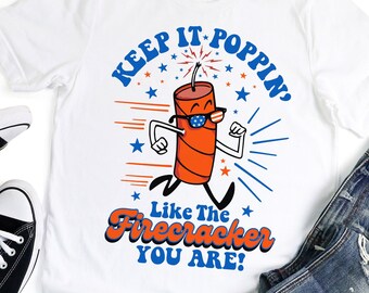4th of July Tshirt, Firecracker Shirt, Women's Patriotic Shirt ...
