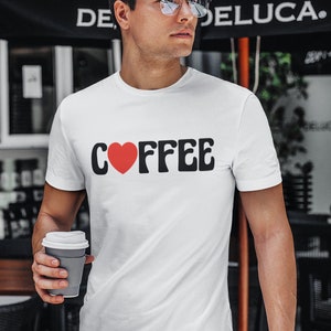 Coffee Shirt, I Heart Coffee Retro Style Graphic Tee, Coffee T Shirt ...