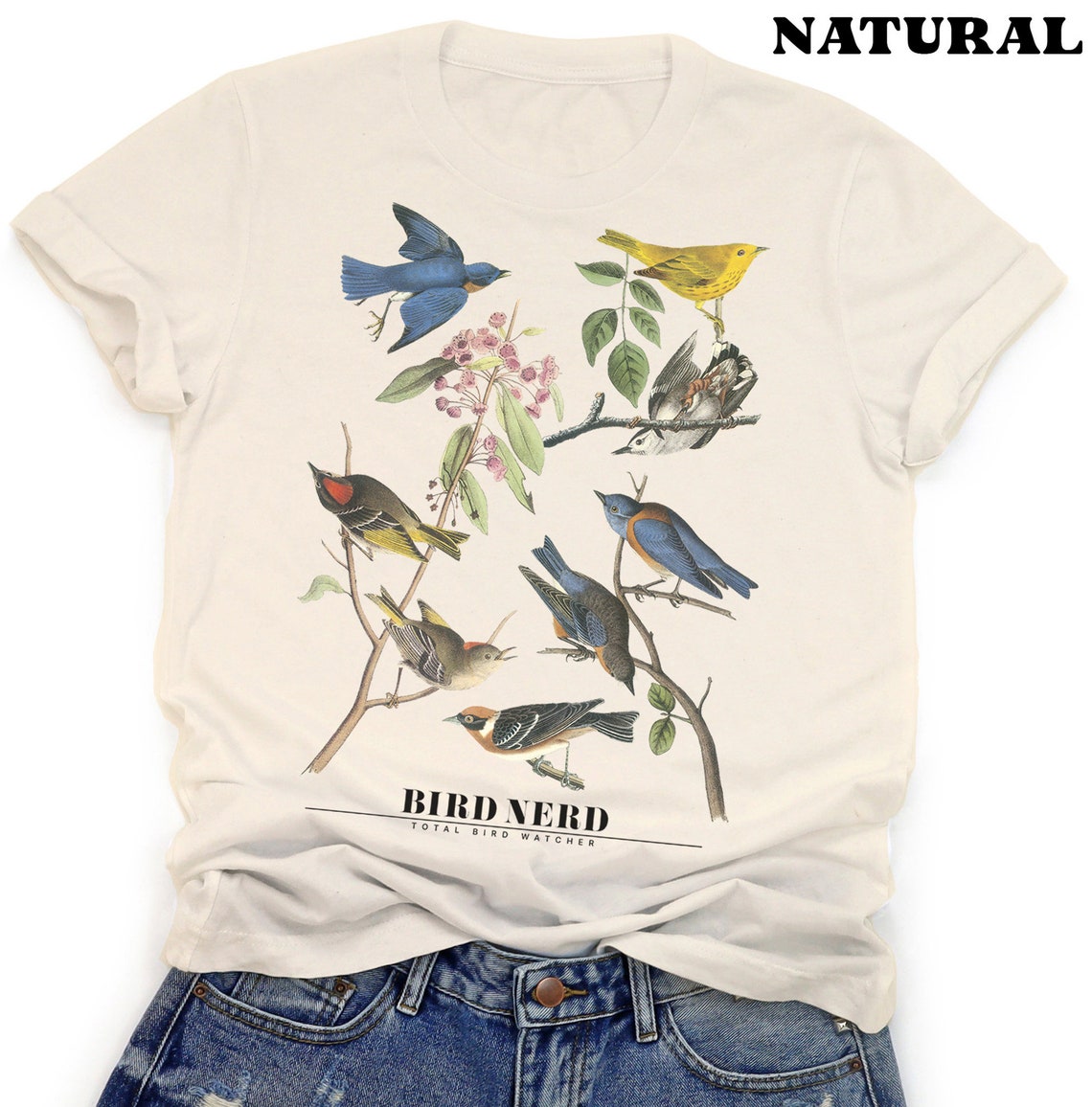 Bird Botanical Shirt, Cottagecore Birds Tshirt, Birds Encyclopedia Tee ...