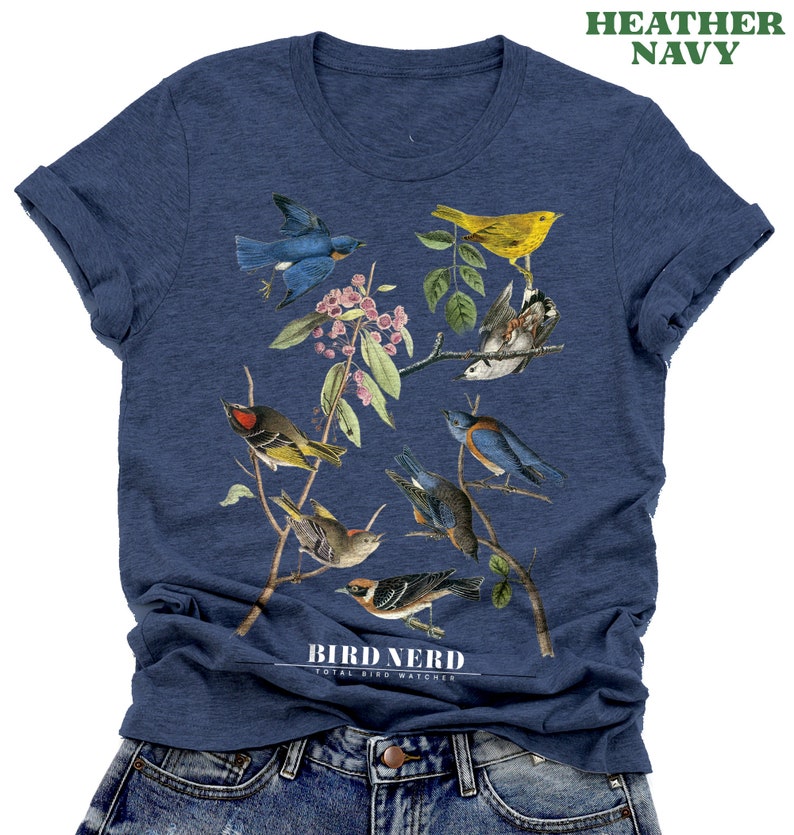 Bird Botanical Shirt, Cottagecore Birds Tshirt, Birds Encyclopedia Tee ...